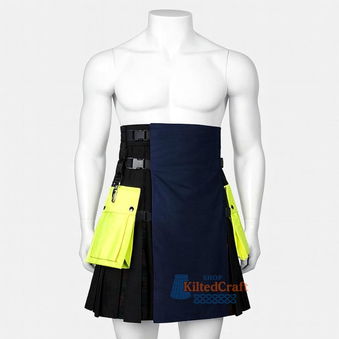High Visibility Utility Kilt With Neon Pockets | Black Tactical Work ...