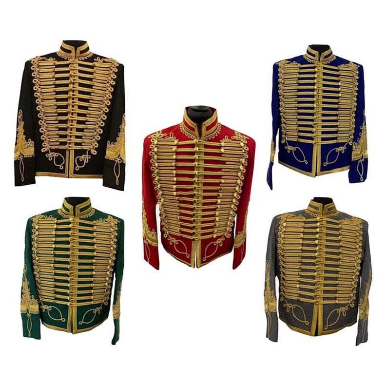 Military Uniform Napoleonic Hussar Jacket-men Tunic Pelisse Jimi ...