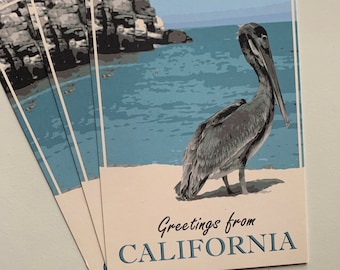 GREETINGS From CALIFORNIA Vintage Reprint Postcard Set of 20 Identical ...