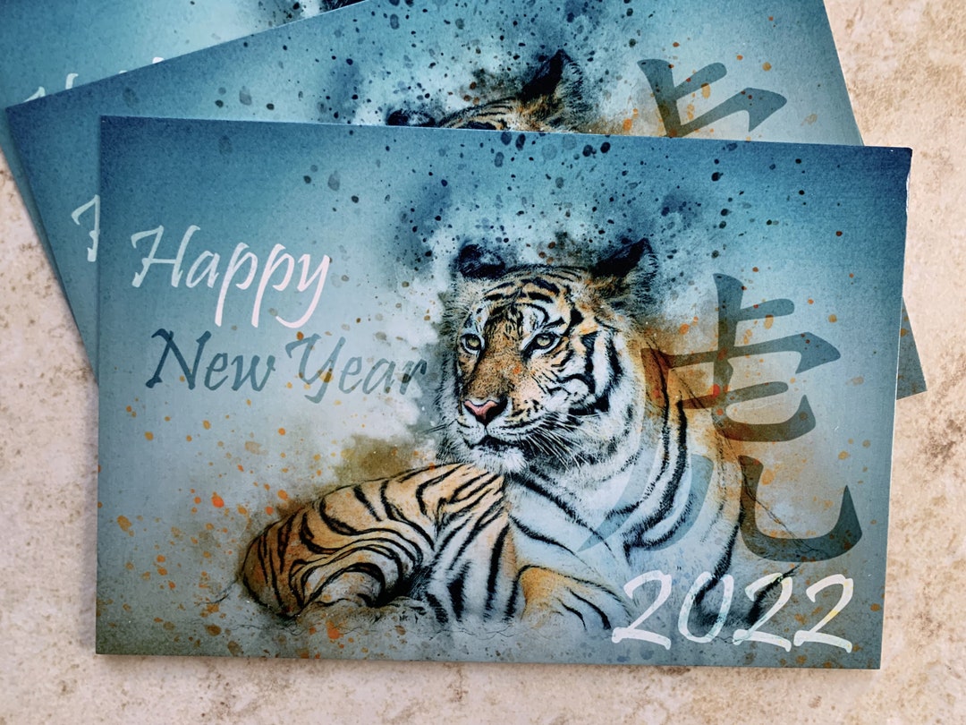 Chinese New Year Postcard 2022 Year of the Tiger - Etsy