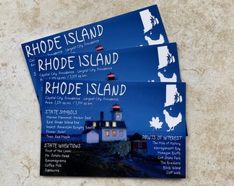 Rhode Island State Postcard. - Etsy