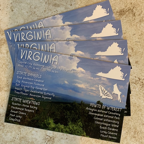 Virginia Postcards - Etsy