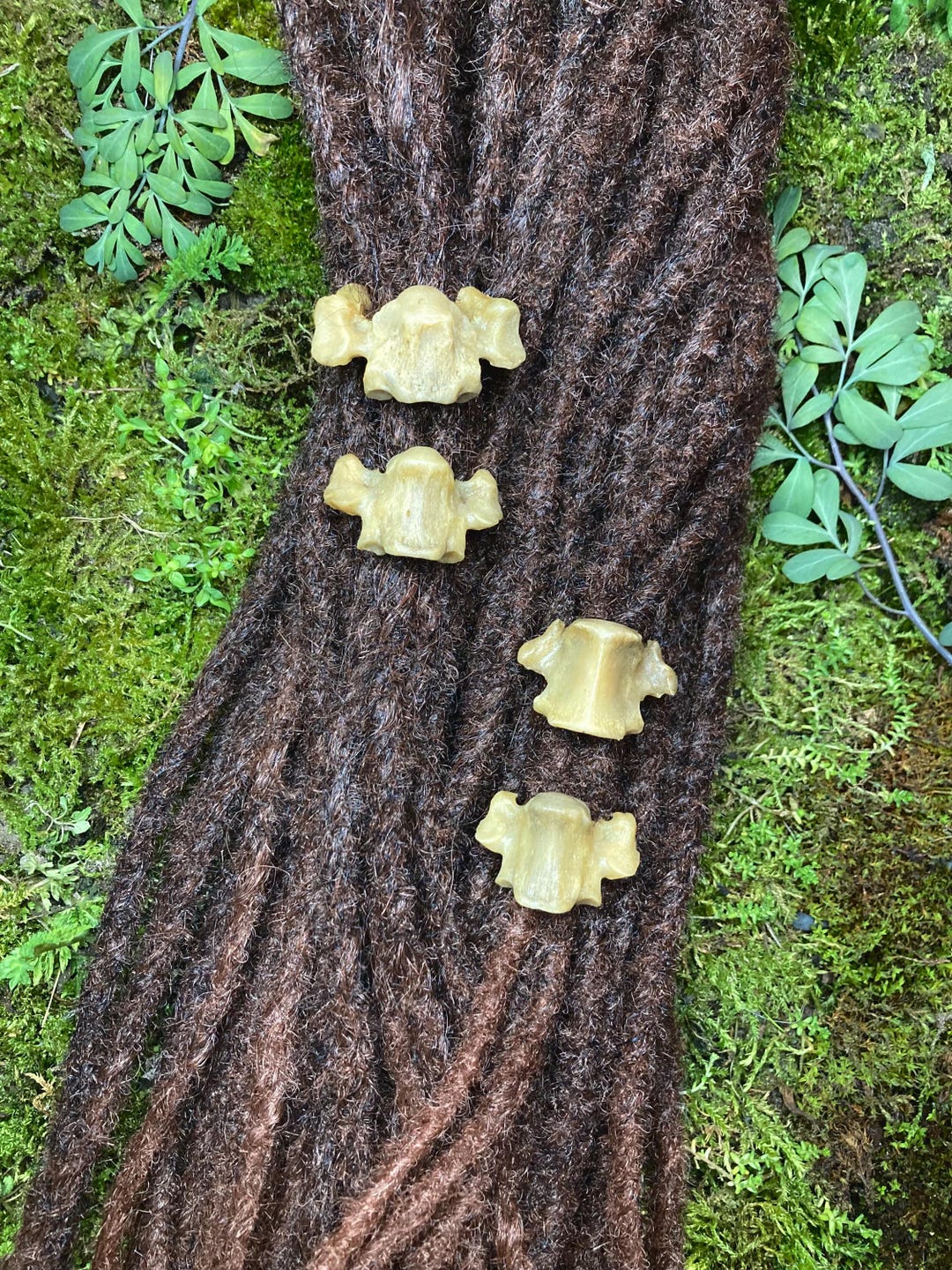 Vertebrae Set- Set of 5 Beads- Bone Beads- Dread Beads - Dreadlocks- - Etsy