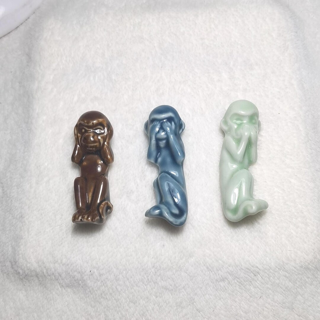 Vintage Japanese Ceramic Monkey Chopstick Rests: See No Evil Set - Etsy