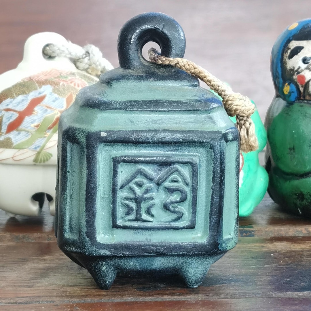 Vintage Japanese Temple Bell – Miniature Green Dorei Bell | Asian Zen ...