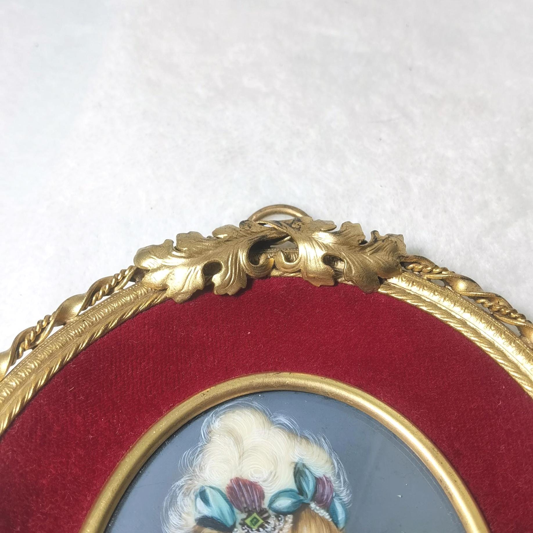 Vintage French Oval Portrait Print | Rococo-style Noble Lady in Gilt ...