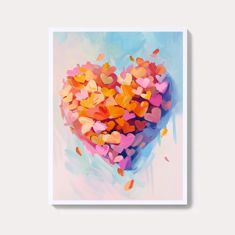 Pastel Heart Art Print – Colorful Heart Painting (digital Download) - Etsy