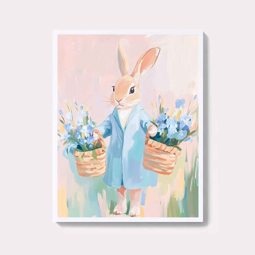 Peter Rabbit Spring Bunny Painting | Beatrix Potter Style Wall Art ...