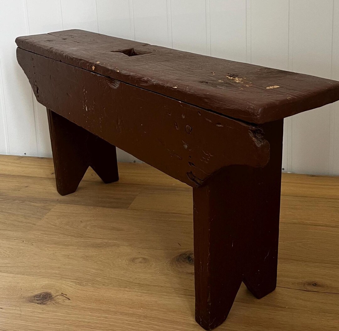 Antique Norwegian Farmhouse Bench - 1900s Dark Brown Farm Furniture ...