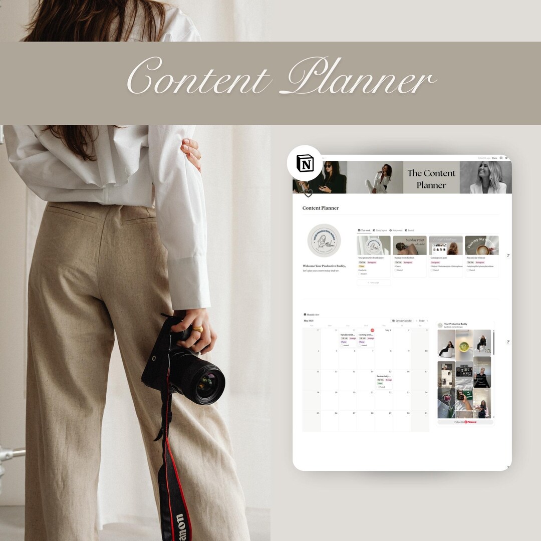 Notion Template Content Planner, Social Media Planner Template for Creators, Influencer Content ...