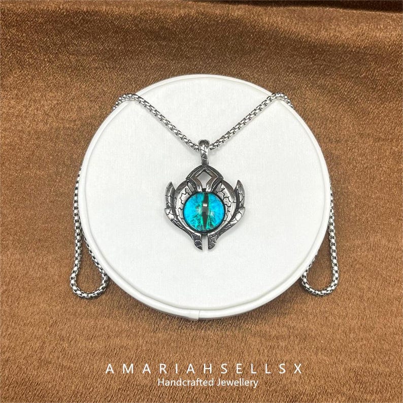 Collar de acero y titanio con diseño de ojo malvado vintage, colgante ...