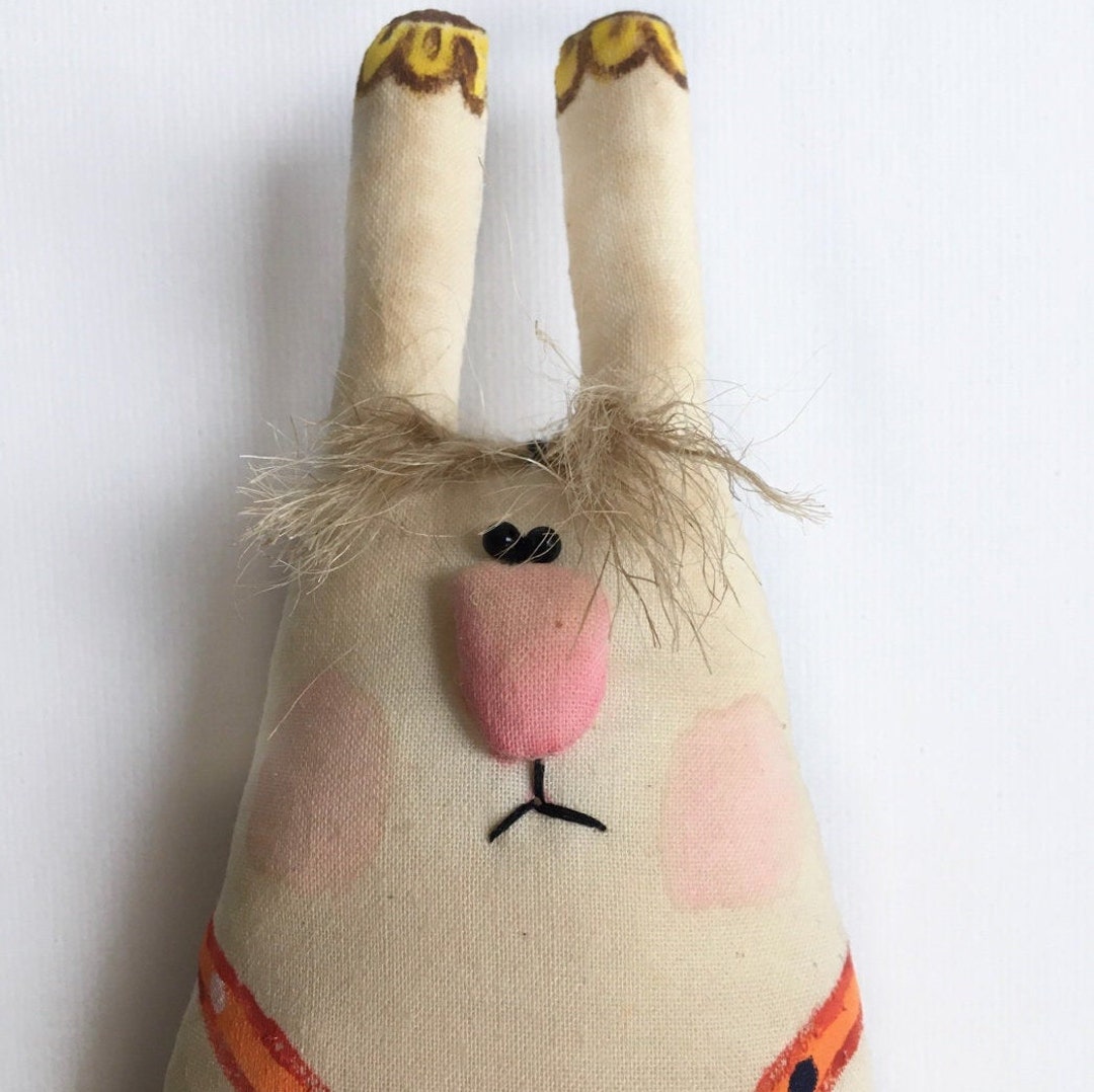 Bunny Rabbit Stuffed Animal, Cloth Animal, Soft Sculpture , Rag Doll - Etsy