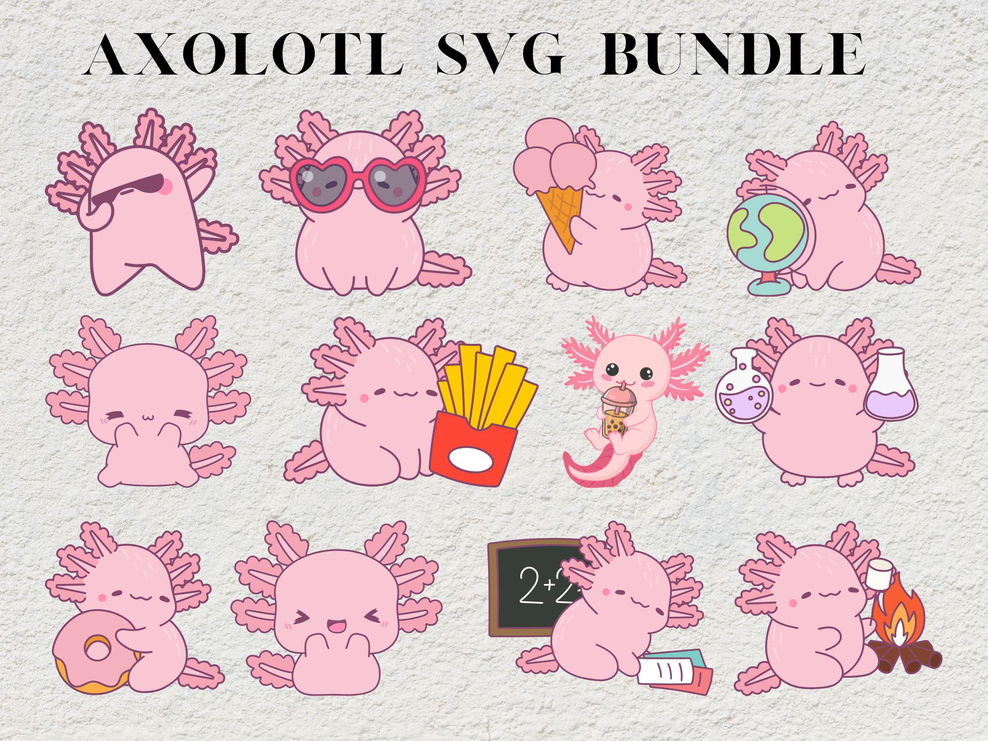 Cute Axolotls SVG Bundle ,axolotl SVG for Cricut , Lovely Axolotls ...