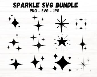 Sparkle SVG Bundle, Sparkle Stars SVG, Stars Svg, Star Clipart, Bright Stars, Twinkle Stars ...