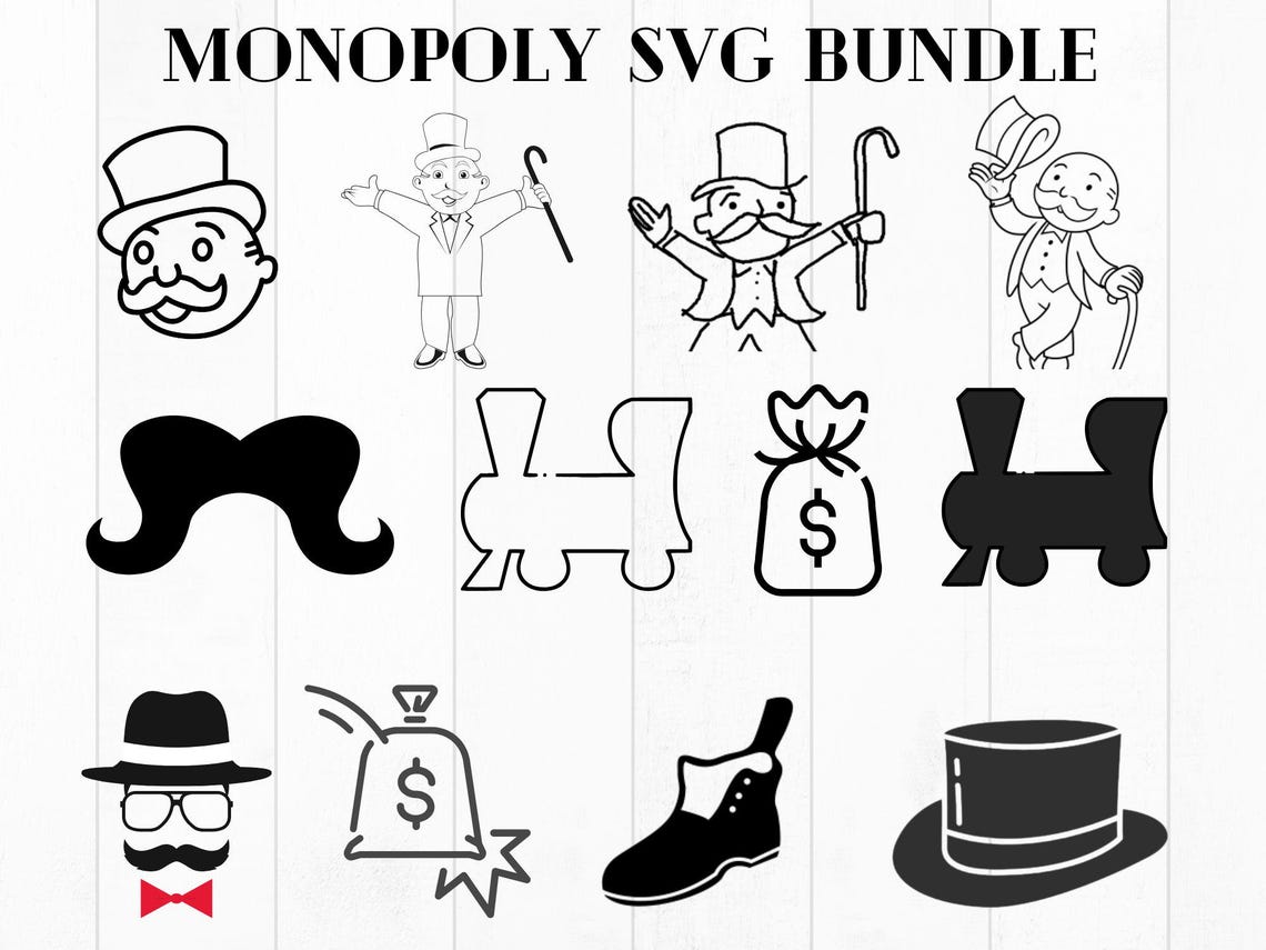 Monopoly Svg Bundle, Monopoly Symbols, Monopoly Characters, Monopoly ...