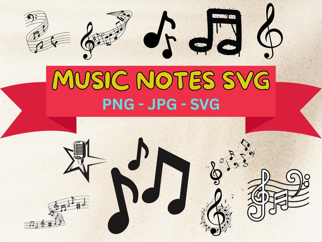 Music Notes Svg, Music Notes Split Svg, Music Notes Png, Music Notes ...