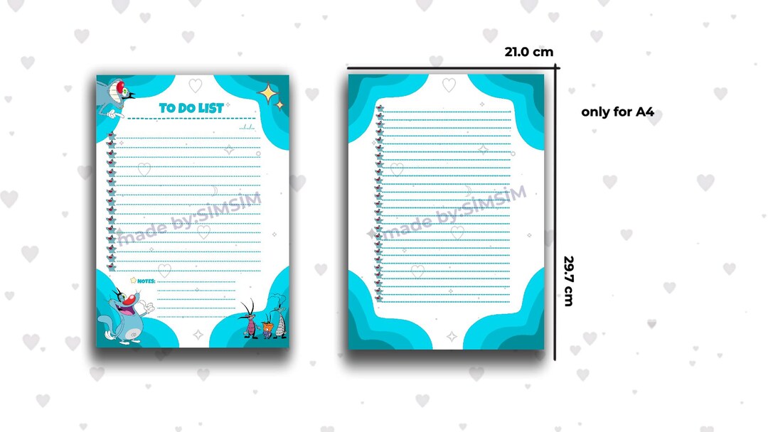 Printable To-do List for Kids With Cartoon Characters - Oggy - Etsy