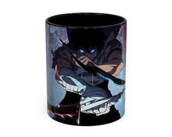 Sung Jin Woo Mug, Solo Leveling Design, Two Daggers, Anime Fan Gift ...