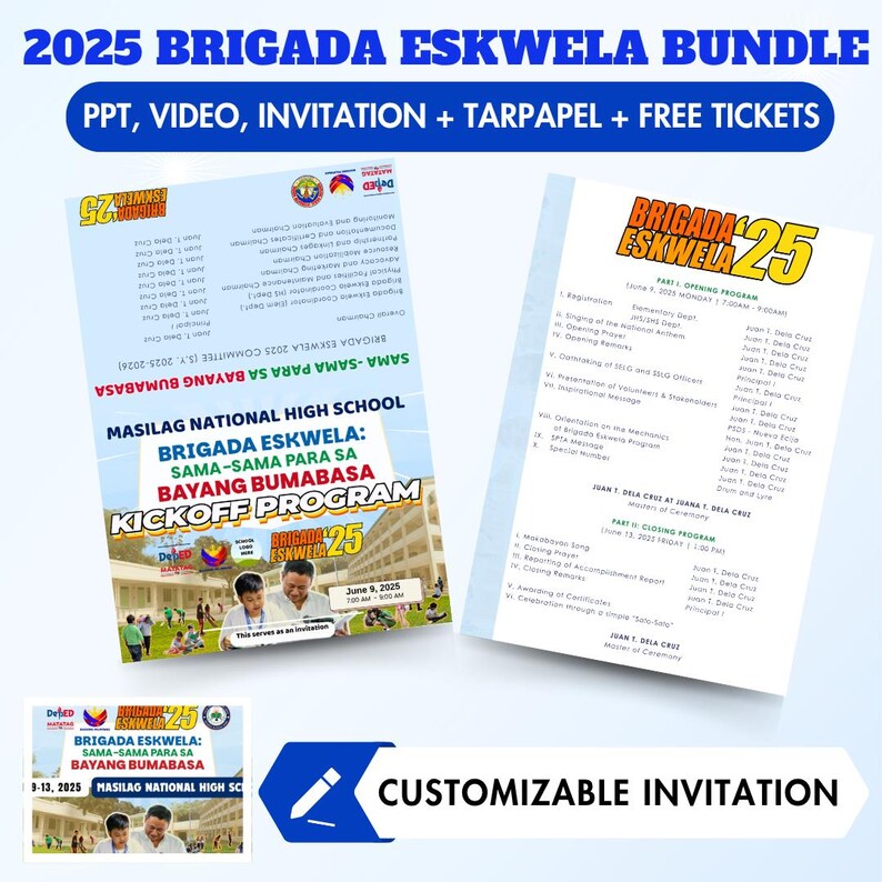 EDITABLE 2025 Brigada Eskwela TEMPLATES - Etsy