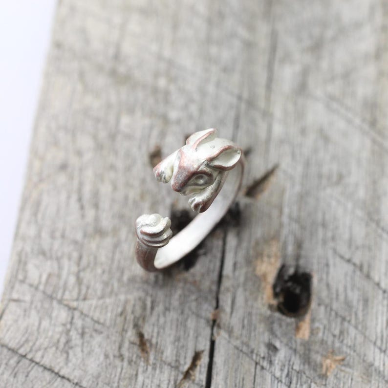 Rabbit Ring, Wrap Ring, Bunny Ring, Animal Minimal Ring, Animal Jewelry ...