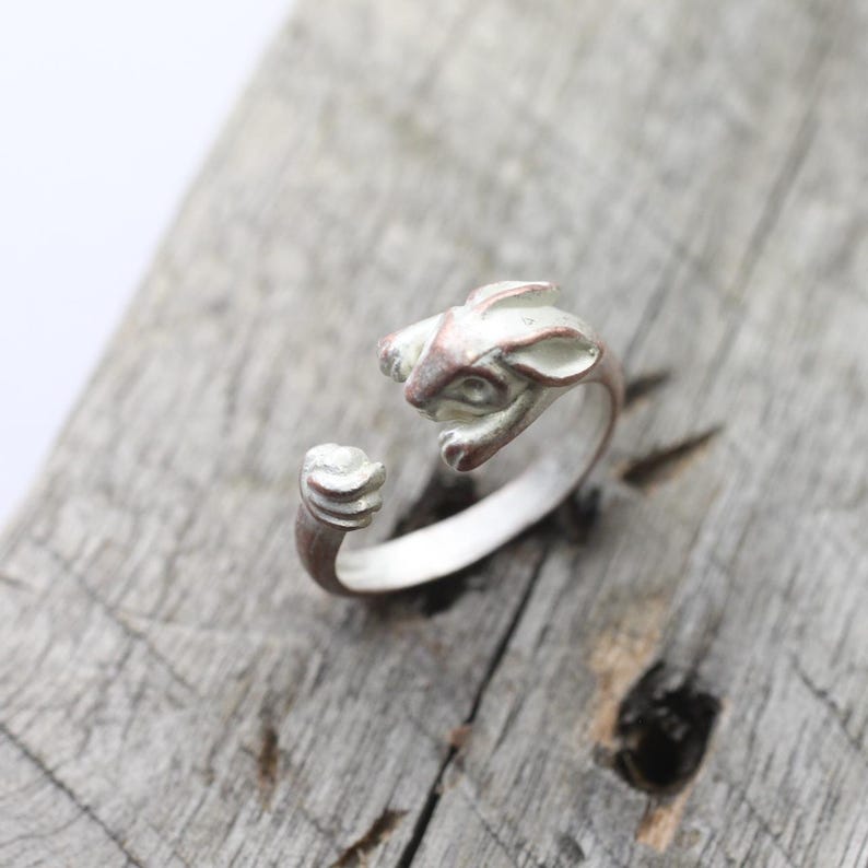Rabbit Ring, Wrap Ring, Bunny Ring, Animal Minimal Ring, Animal Jewelry ...