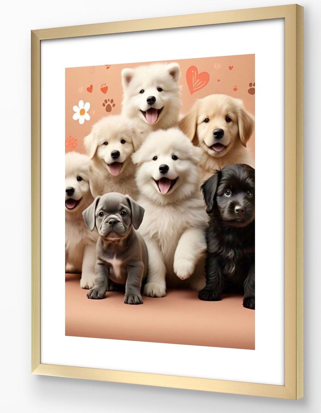 Snuggle Squad Digital Wall Art - 16x20 Inches, 7 Adorable Puppies ...