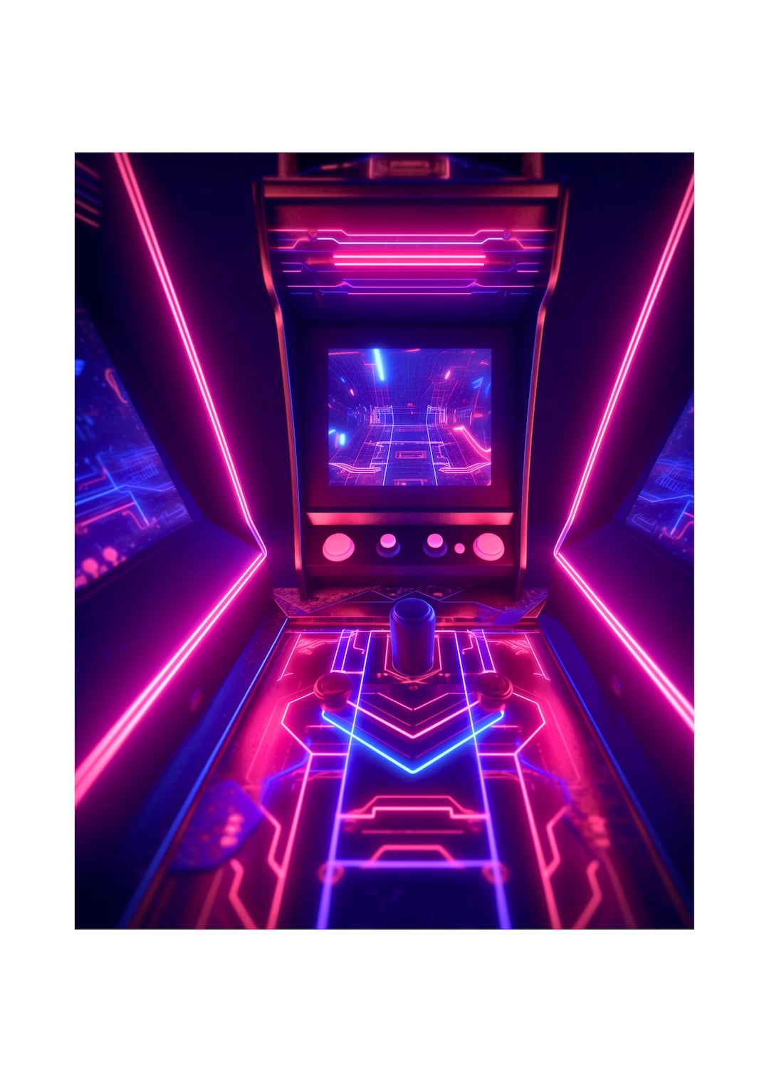 Retro Arcade – Vaporwave Digital Art Print, Sizes 8x10, 11x14, A4 - Etsy