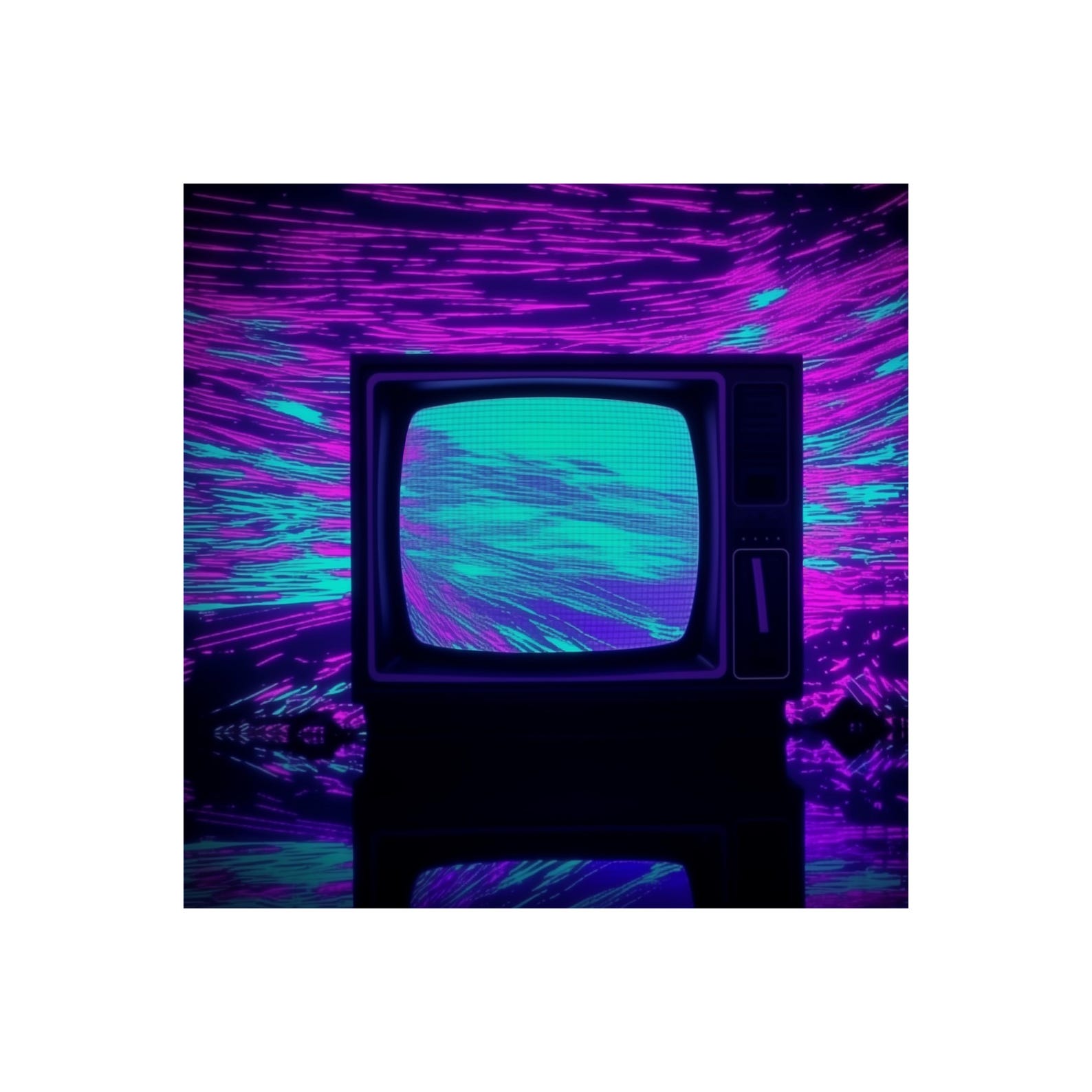 VHS Glitch Vibes – Retro VHS Glitch Art Digital Print, Square Sizes 8x8 ...