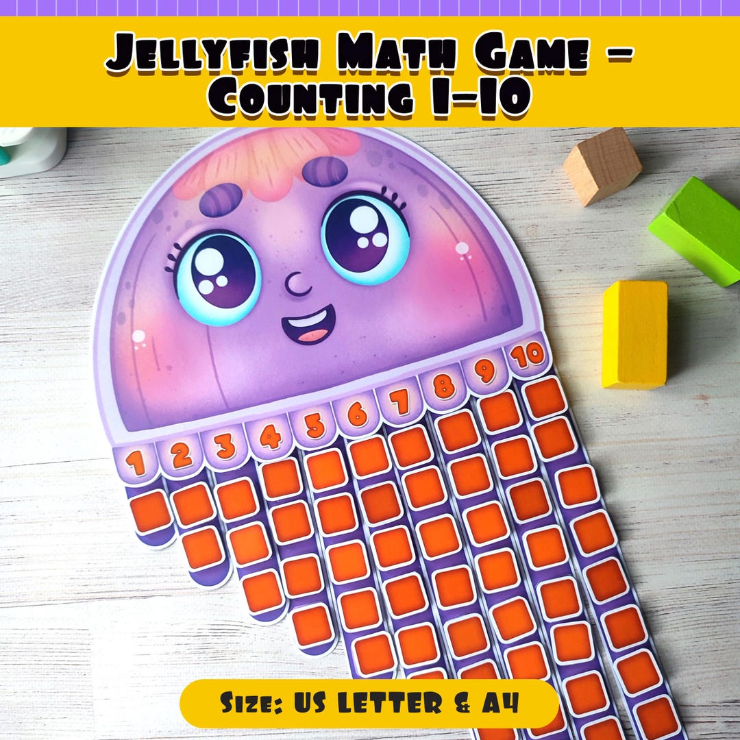 Jellyfish Math Game – Counting 1–10 Printable | Preschool Numbers ...