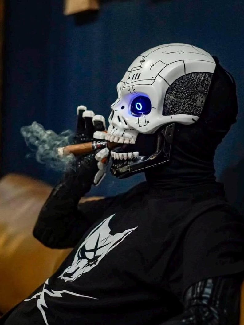 Cyberpunk Skull Mask: Custom Techwear Helmet LED Wearable - Etsy