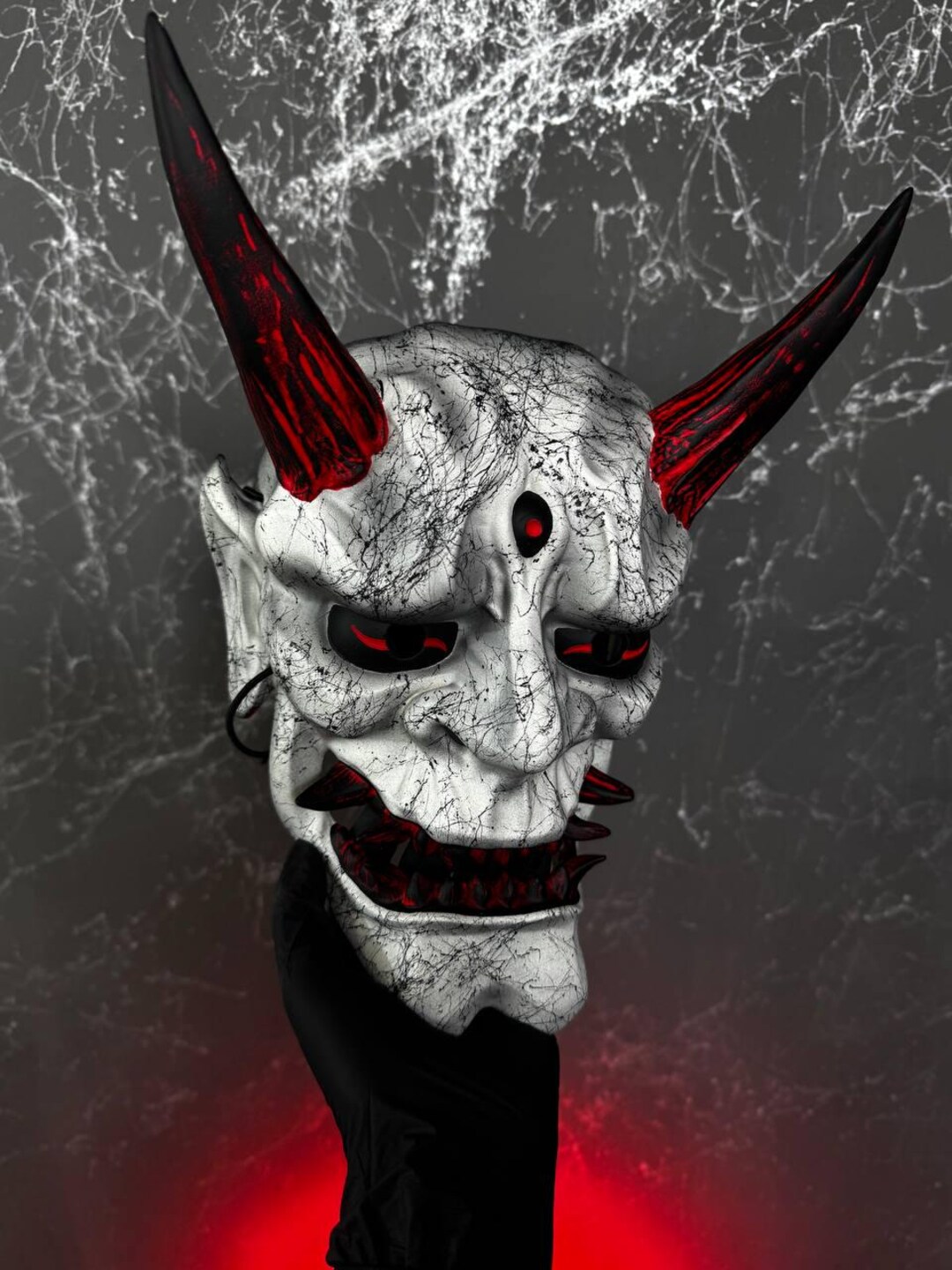 Japanese Oni Mask - Marble: Demon Cosplay, Traditional Japanese Oni ...