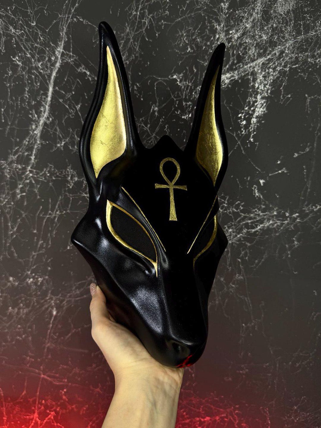 Anubis Mask Black, Jackal Head Wear, Wolf Mask, Egyptian God Cosplay ...