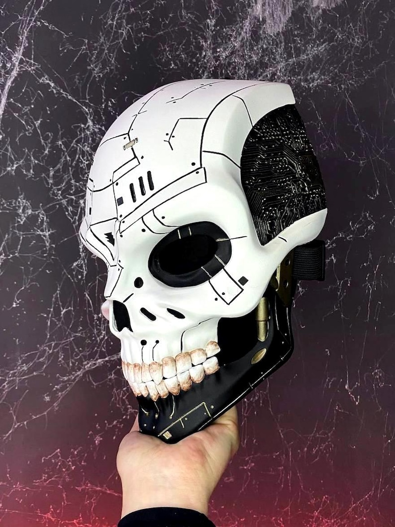 Cyberpunk Skull Mask: Custom Techwear Helmet LED Wearable - Etsy