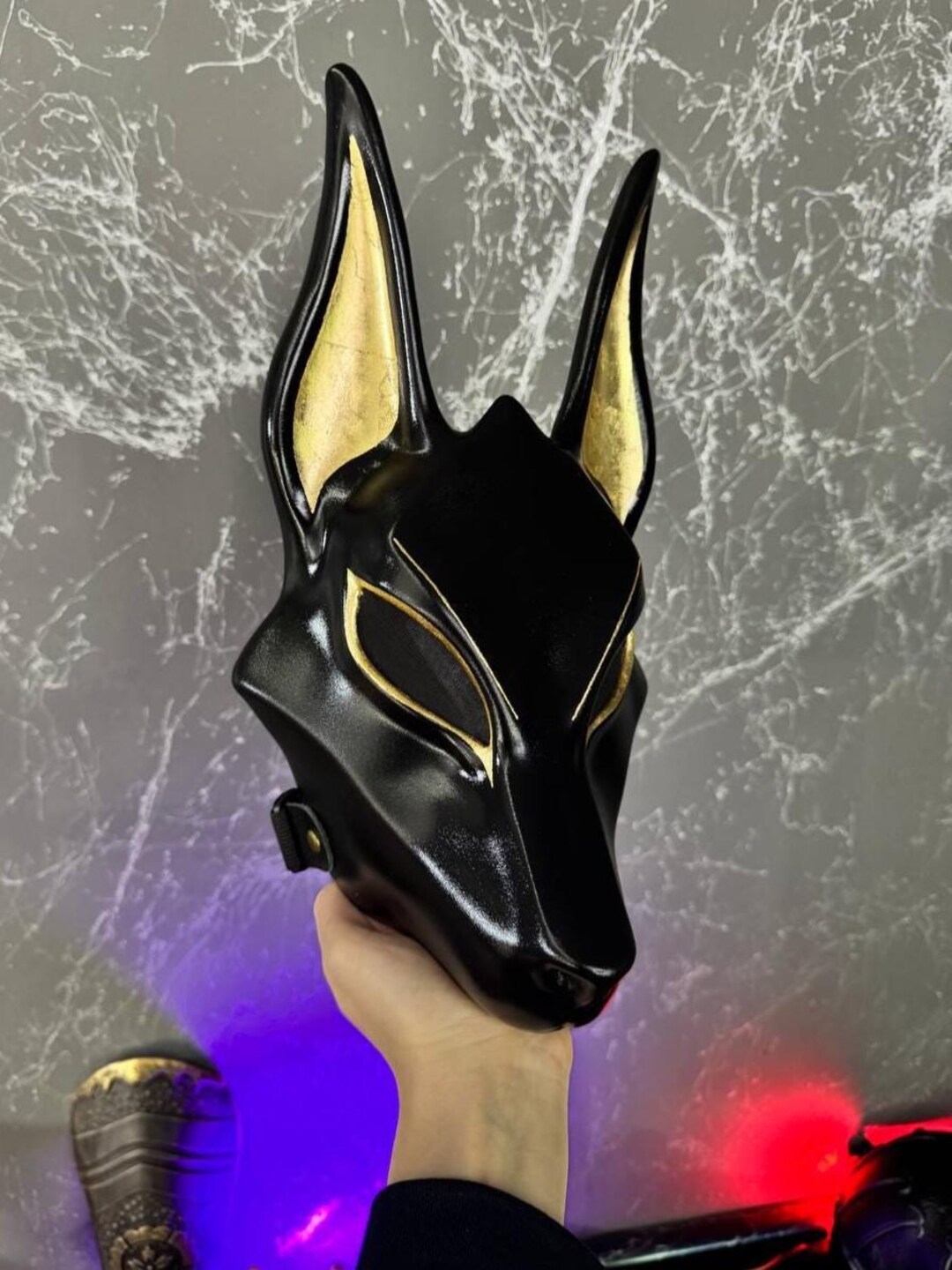 Black Anubis Mask: Egyptian God Cosplay, Wearable Jackal Mask - Etsy
