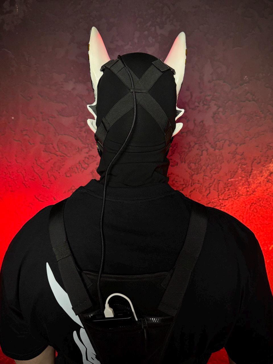 Cyberpunk Mask: White Kitsune RGB LED, Cosplay Resin Techwear - Etsy