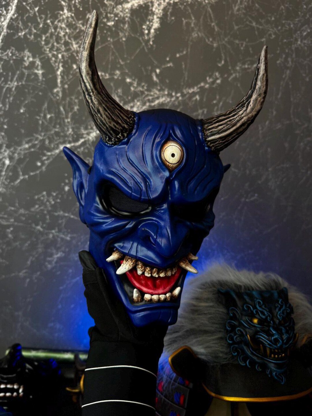 Blue DBD Oni, Japanese Oni Mask, Dead by Daylight Cosplay, Halloween ...