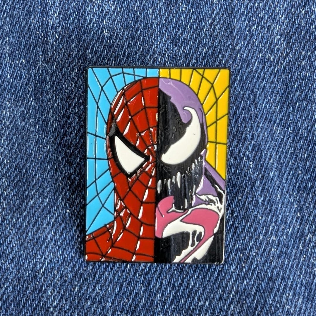 Superhero Duo Inspired Enamel Pin – Hero on Left & Dark Rival on Right ...