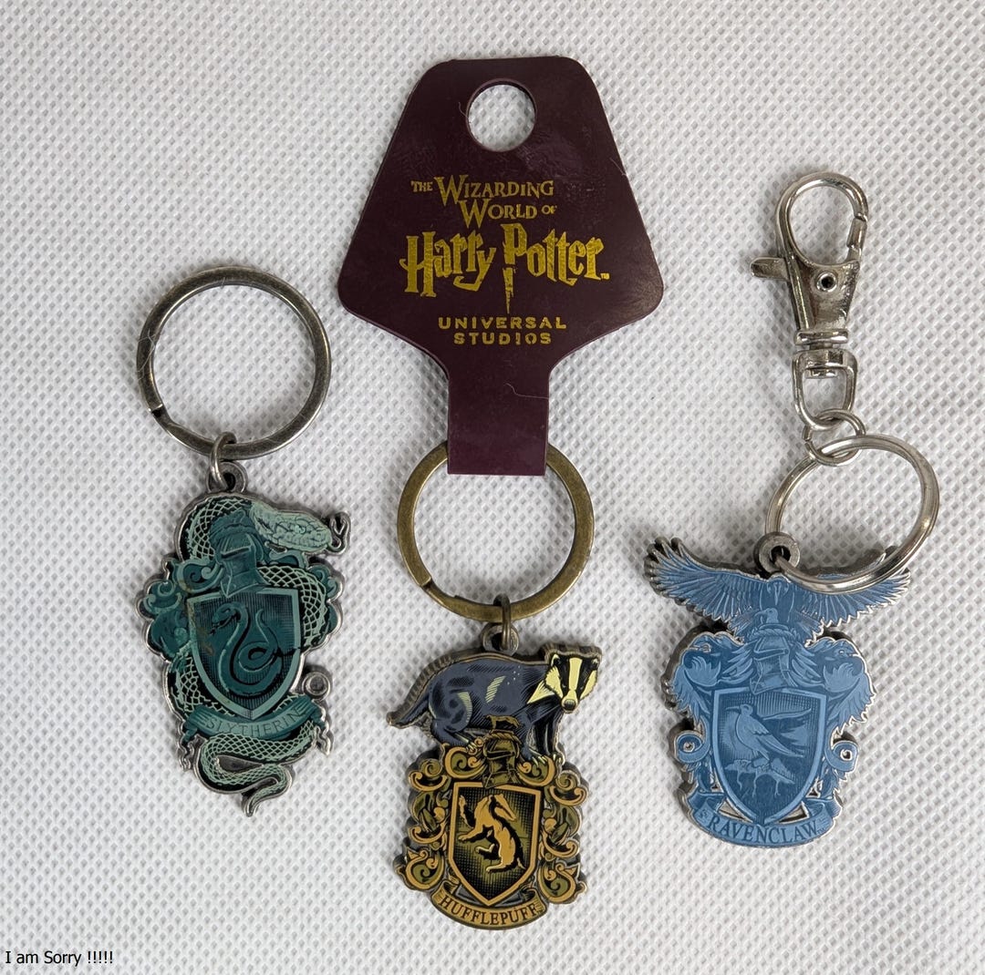 Set of 3 Harry Potter House Crest Keychains – Slytherin, Hufflepuff, Ravenclaw Set | Universal ...