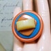 Bakelite Button Ring; Button Ring; Handcrafted Bakelite Ring; Handmade ...