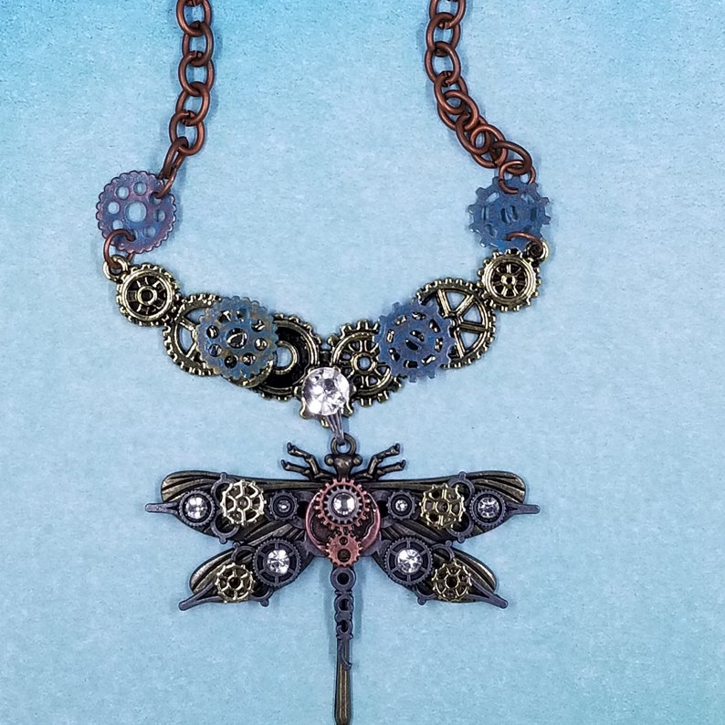 Steampunk Necklace Steampunk Jewelry Dragonfly Necklace - Etsy