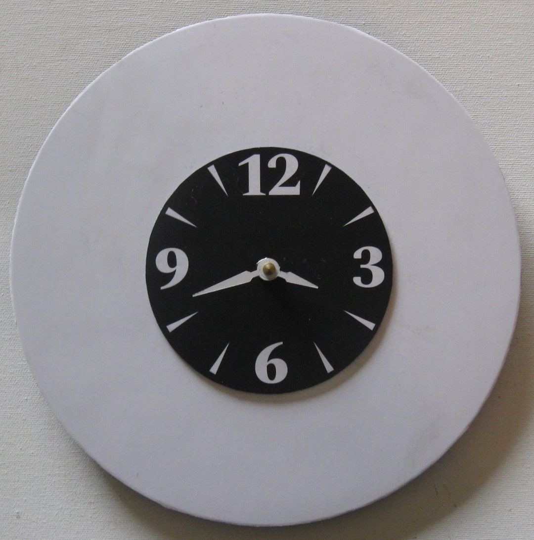 Black and White Wall Clock. 10 Inch Clock. Bold Modern Clock. Clock W ...