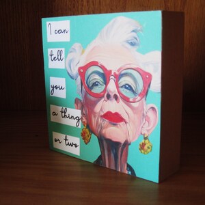 Small Whimsical Art Block for Shelf. Wood Block Collage for Elderly ...