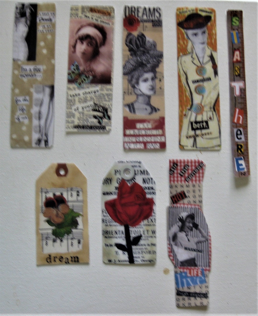 Bookmarks. Pack of Eight. Pack #4. Unique, Artsy, Fun. Collages ...