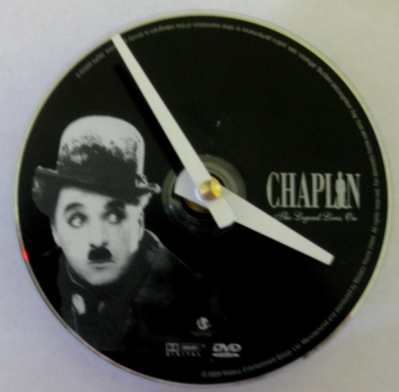 Charlie Chaplin Clock. Recycled DVD. Small Clock. the Tramp. - Etsy