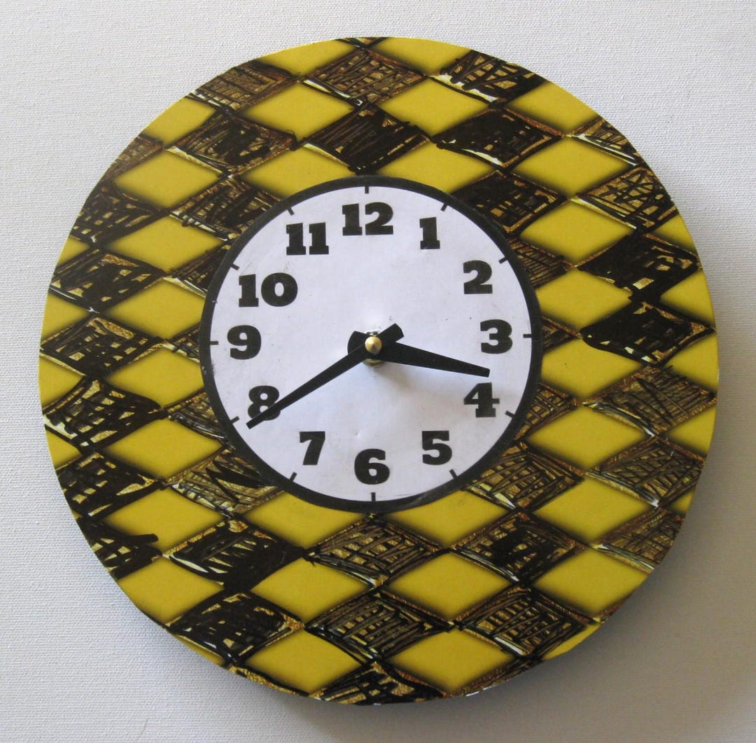 Funky Wall Decor. Art Wall Clock. Unique Modern Minimalist Bold OOAK ...