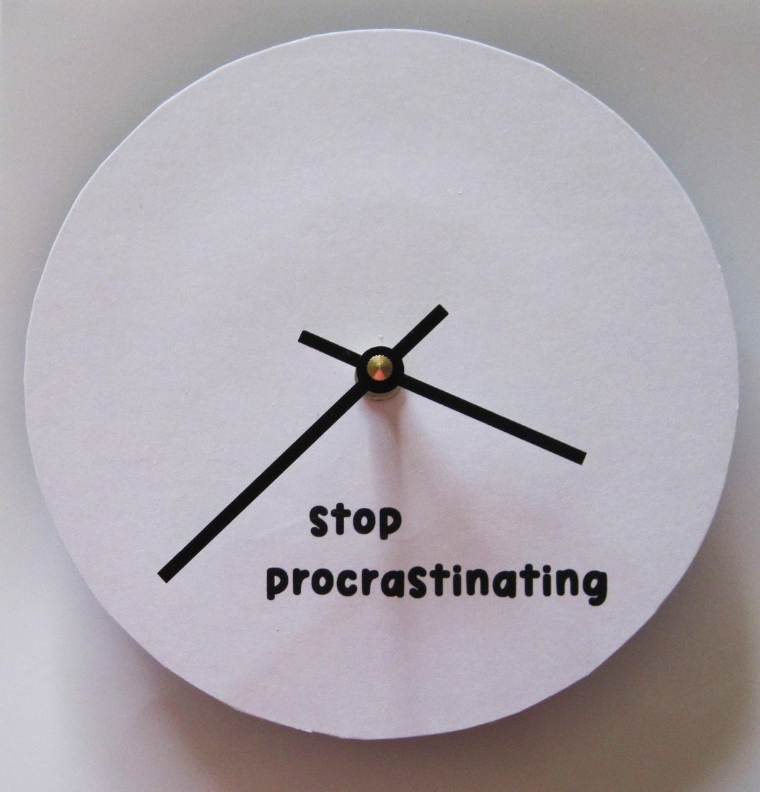 Small Wall Clock. Clock With a Message. Stop Procrastinating. Recycled ...