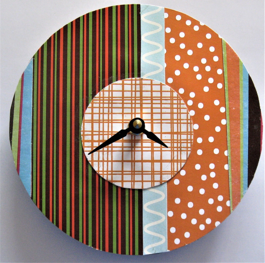 OOAK Clock. Art Wall Clock. Collage. Small Wall Clock. Modern ...