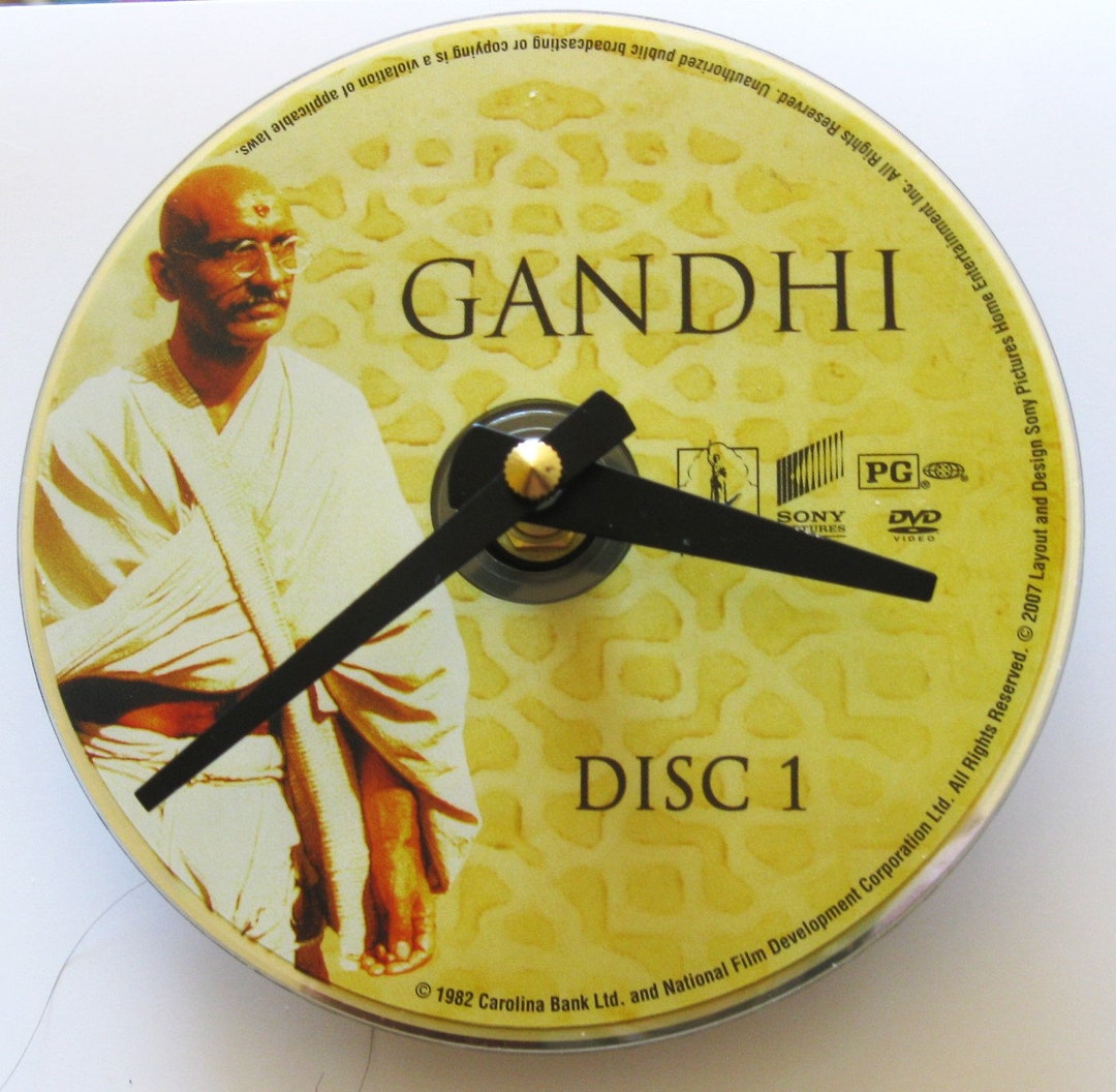 Gandhi Movie Clock. Recycled DVD Clock. Oscar-winning Movie. History of ...