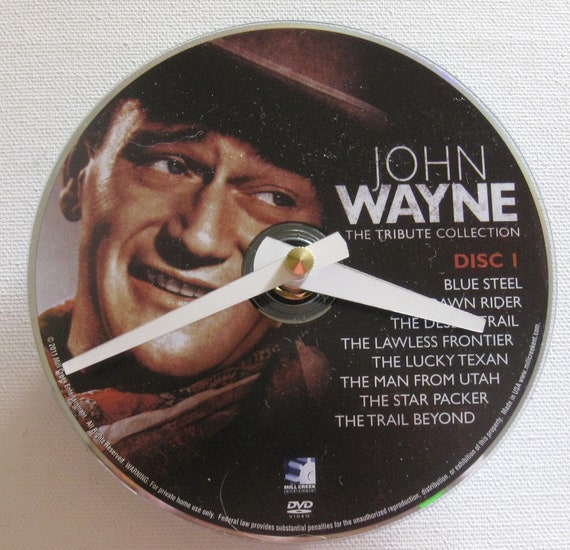 John Wayne Clock. Movie Star Clock. Westerns. Recycled DVD. | Etsy