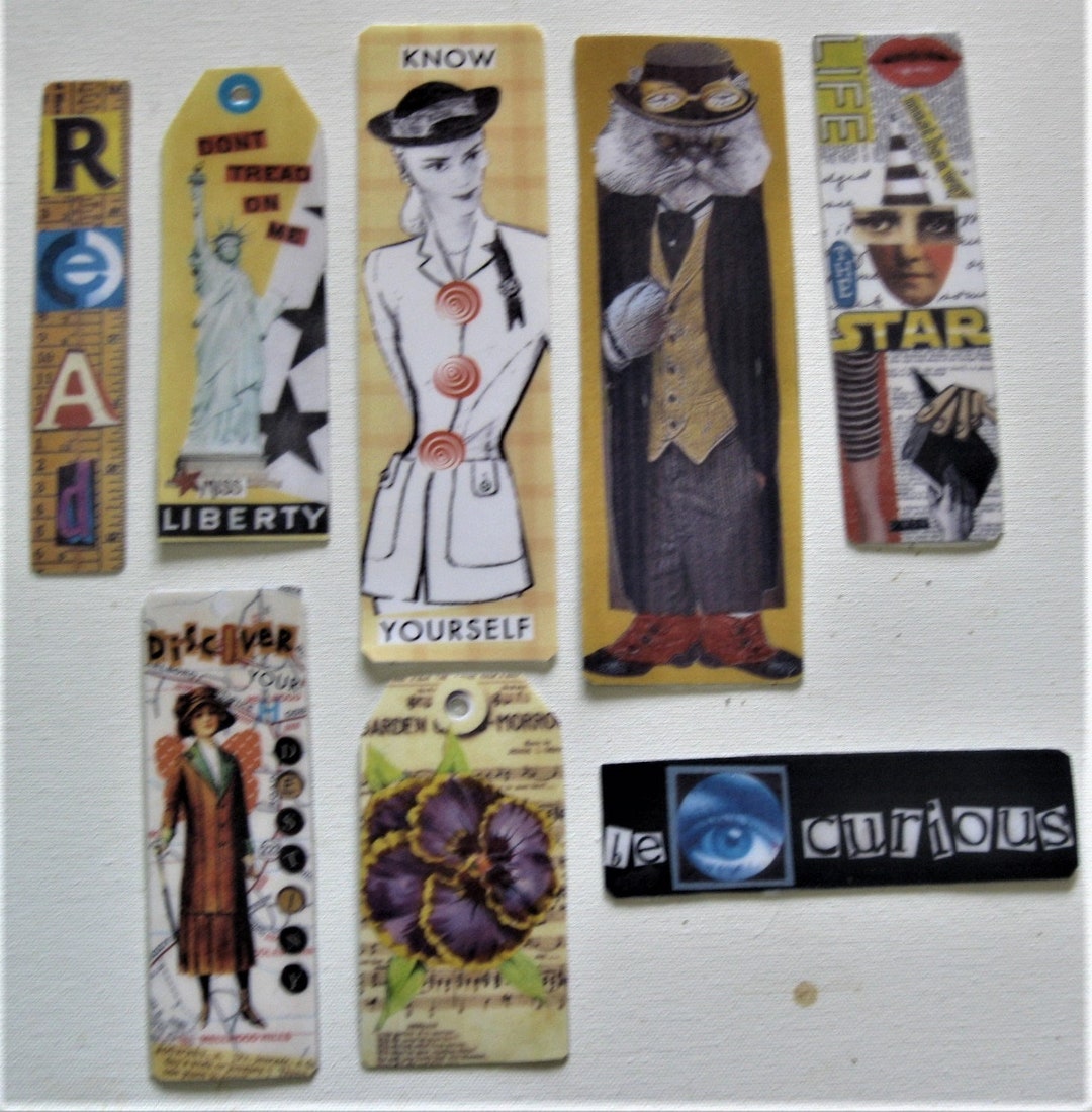Bookmarks. Pack of Eight. Pack #1. Unique, Artsy, Fun. Collages ...